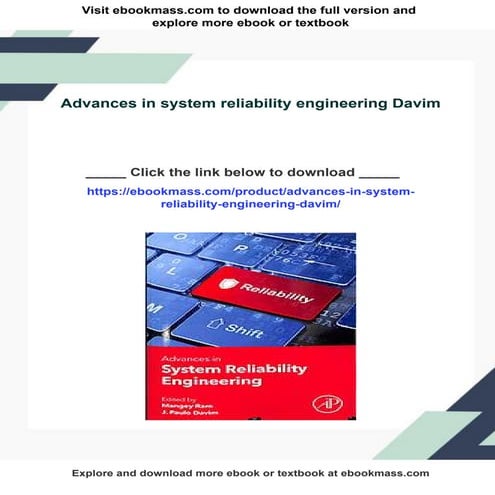 Advances in system reliability engineering Davim | PDF