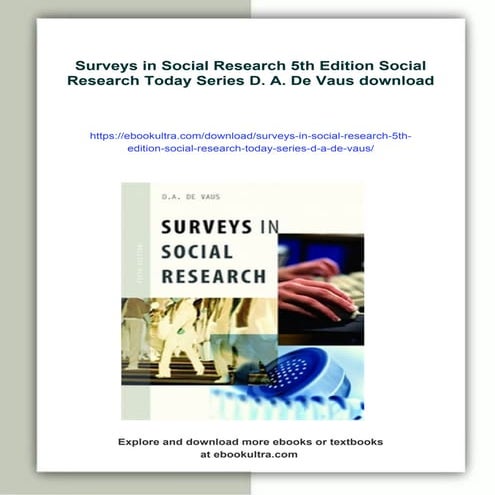 Surveys in Social Research 5th Edition Social Research Today Series D ...