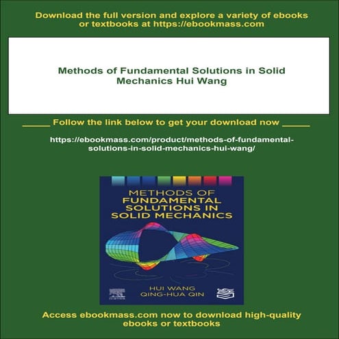 Methods of Fundamental Solutions in Solid Mechanics Hui Wang | PDF
