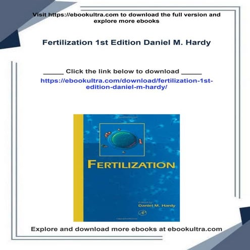 Fertilization 1st Edition Daniel M. Hardy | PDF