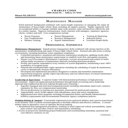 Coon Charles Resume | DOC