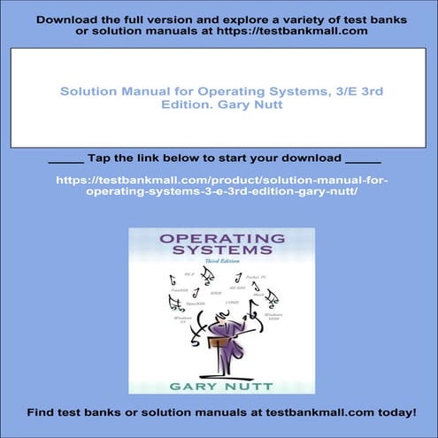 Solution Manual For Operating Systems 3 E 3rd Edition Gary Nutt Pdf