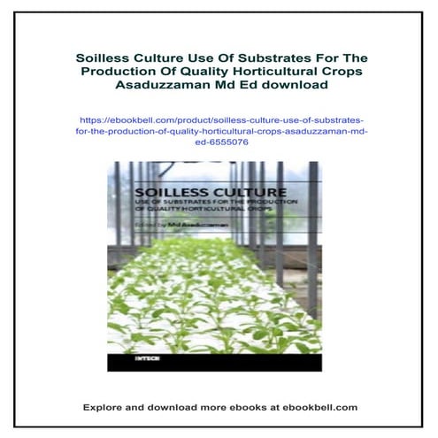 Soilless Culture Use Of Substrates For The Production Of Quality ...