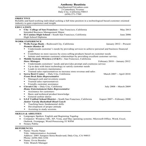 Anthony Bautista Resume | DOC