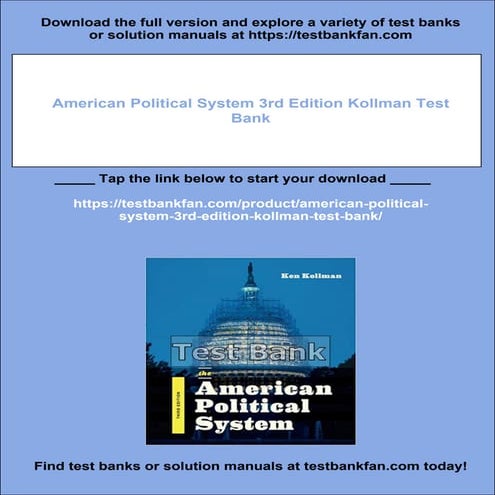 American Political System 3rd Edition Kollman Test Bank | PDF