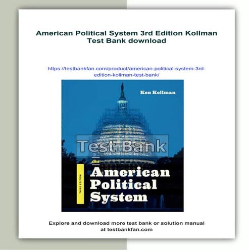 American Political System 3rd Edition Kollman Test Bank | PDF