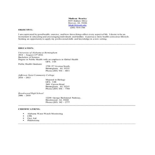 Madison Beasley's resume | PDF