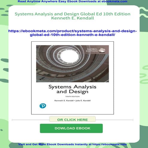 Systems Analysis and Design Global Ed 10th Edition Kenneth E. Kendall | PDF