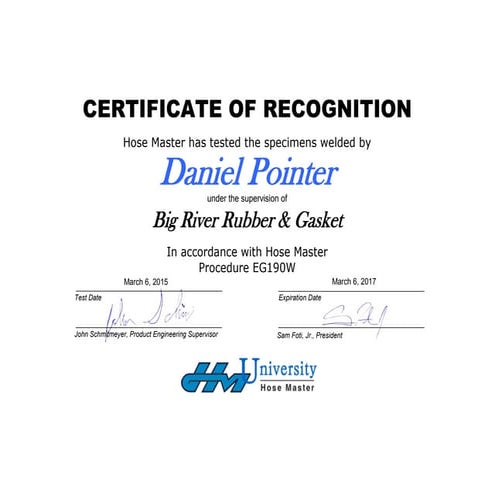 Welder Skills Certificate | PDF