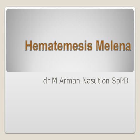 Upper Gastrointestinal bleeding | PPT