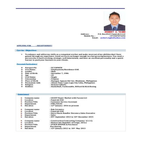 CV for Suitable Job | DOCX