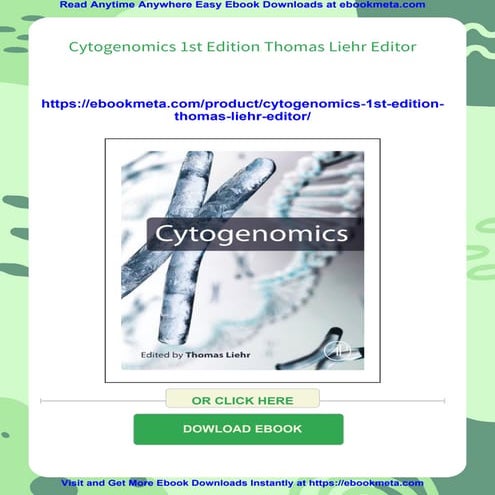 Cytogenomics 1st Edition Thomas Liehr Editor | PDF