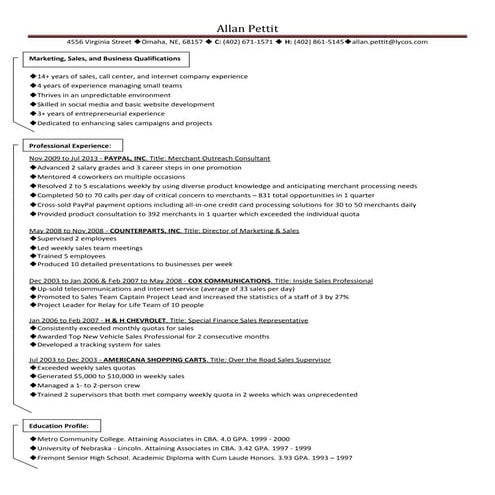 ALLAN PETTIT 2015 RESUME | DOCX