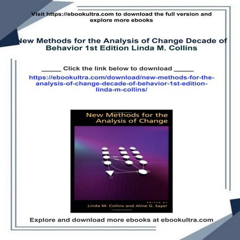 New Methods for the Analysis of Change Decade of Behavior 1st Edition Linda M. Collins | PDF