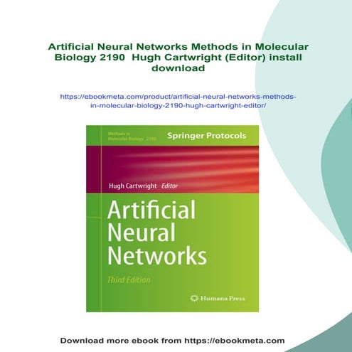 Artificial Neural Networks Methods in Molecular Biology 2190 Hugh Cartwright (Editor) | PDF