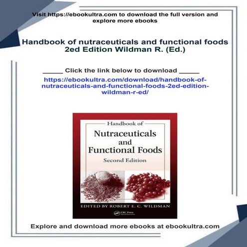 Handbook of nutraceuticals and functional foods 2ed Edition Wildman R ...