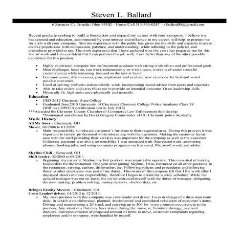 Steve Ballard Resume; any | DOCX