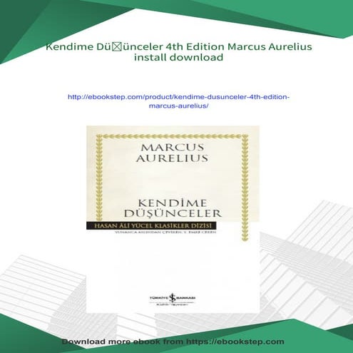 Kendime Düşünceler 4th Edition Marcus Aurelius | PDF