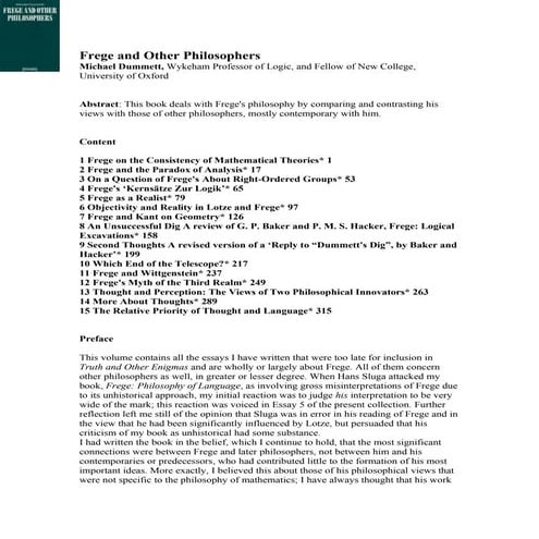 32998455 frege-and-other-philosophers copy | PDF