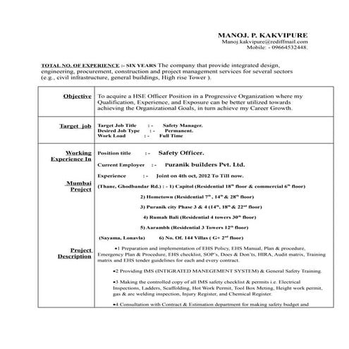 manoj resume | RTF