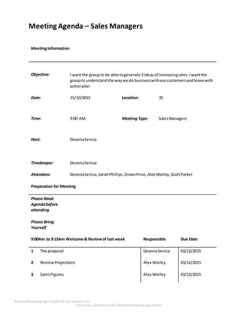 Effective Meeting Agenda Designed by Deanna Senica | DOCX