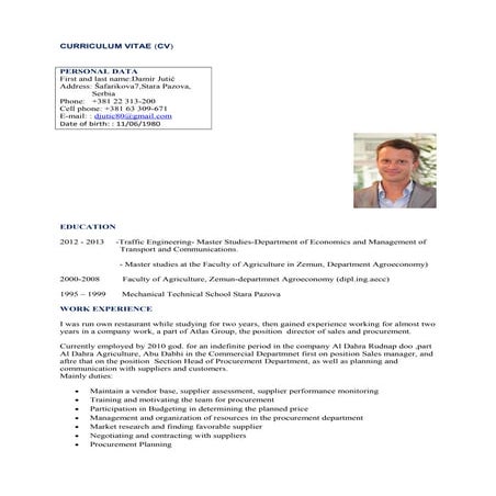 Aleksandar Jovanovic CV | PDF