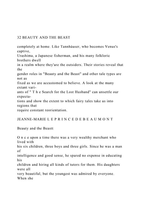 Script of English Musical Drama, Beauty and The Beast | DOCX
