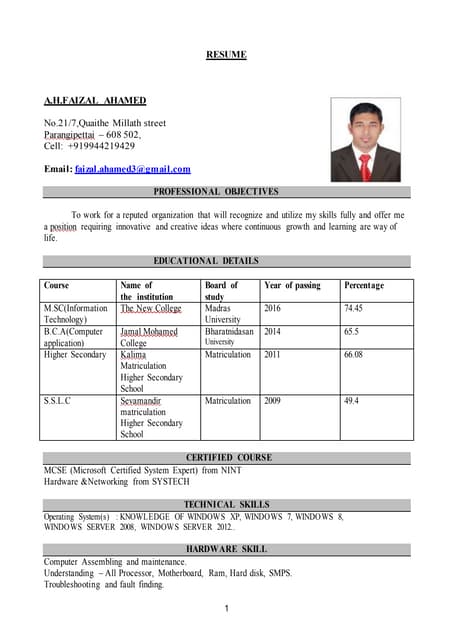 Resume format | PDF