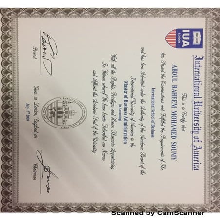 MBA Certificate | PDF