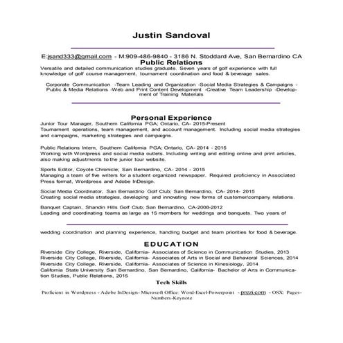 Justin Sandoval Resume | DOCX