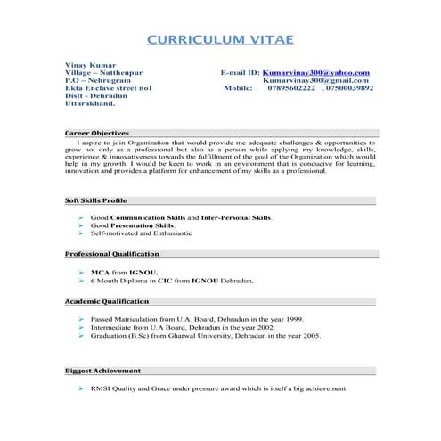 Vinay_Resume | PDF