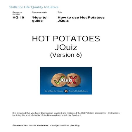 32 e lrng tchr edctrs - how to guide use hot potatoes j quiz | PDF