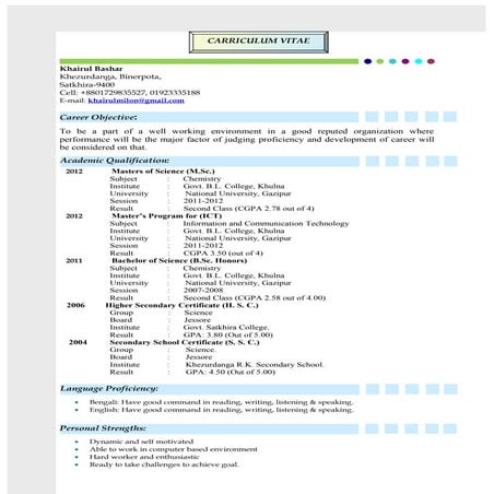C.V. of Khairul Bashar | DOC