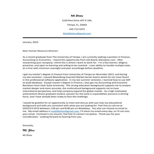 Cover Letter of Mi | DOC