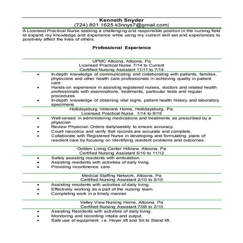Kenny LPN Resume 2016 Word Document | DOCX