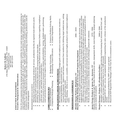 RSAFFORD Resume & Ref2 | PDF | Business Administration | Business