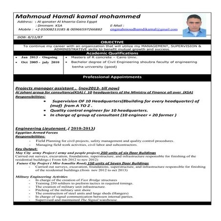 mamoud hamdi (1) | PDF | Civil Engineering Industry | Industries