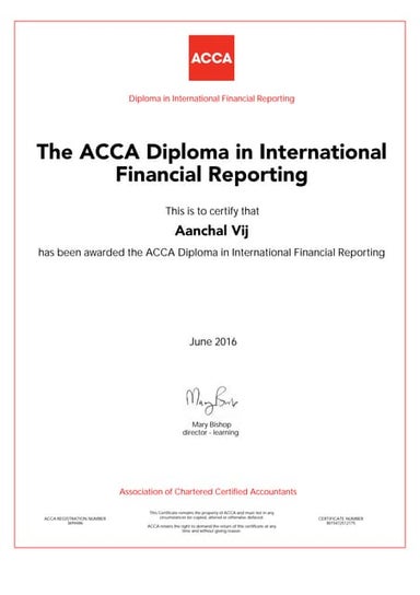 Acca Certificate | PDF