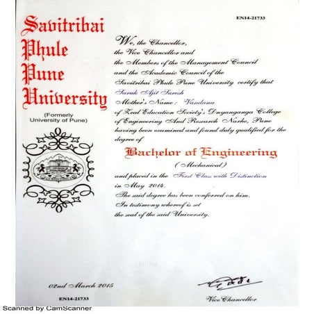 M.Tech and BE Certificate | PDF