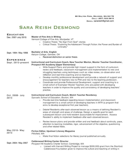 -CV TEACHING MASTERX | PDF