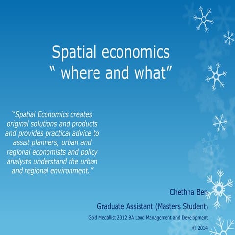 Spatial economics_presentation | PDF