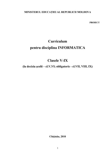 Programa scolara tic_9 | PDF