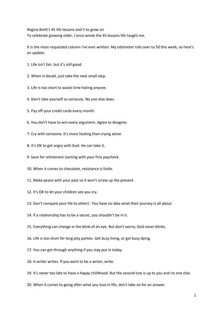 45 Life Lessons Docx