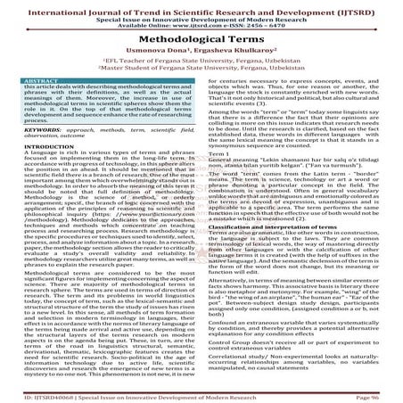 Methodological Terms | PDF | Science