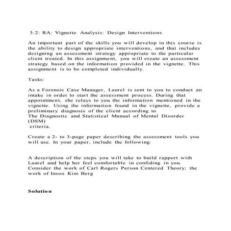 Case Vignette for Comprehensive ExamBased on the vignette provided.docx