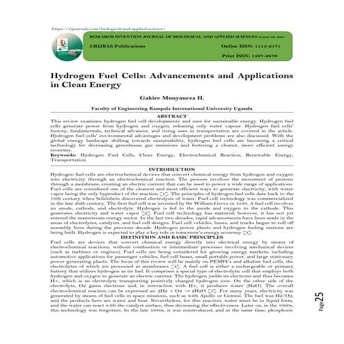 Hydrogen Fuel Cells: Advancements and Applications in Clean Energy (www ...
