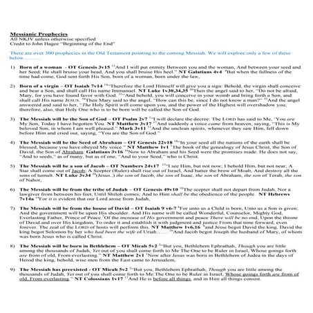 Messianic Prophecies | PDF