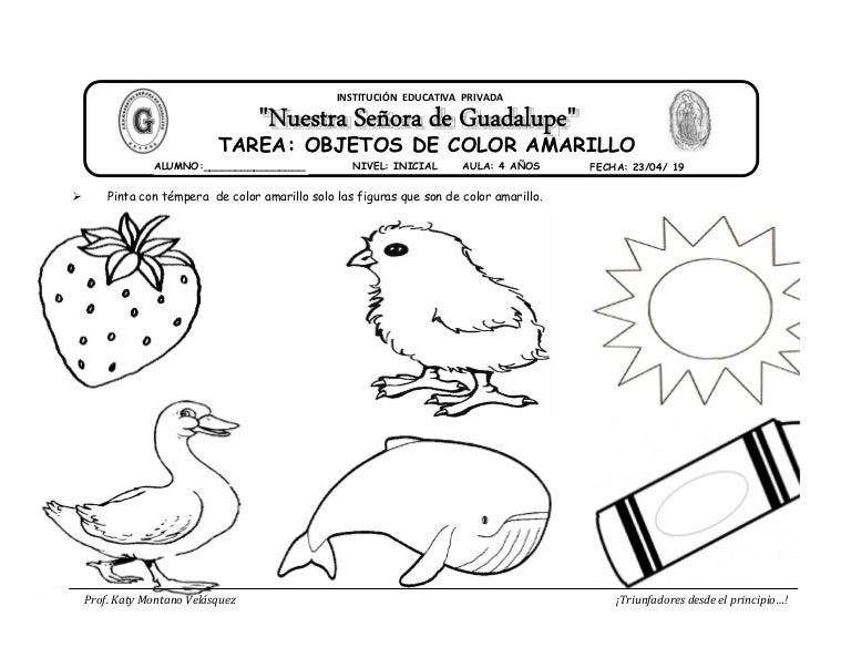 32 tarea objetos de color amarillo