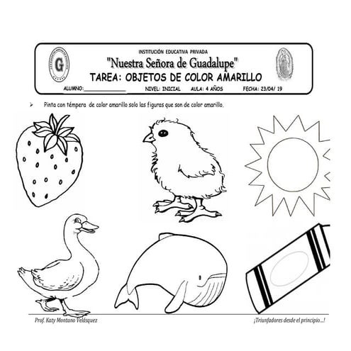32 tarea objetos de color amarillo | PDF