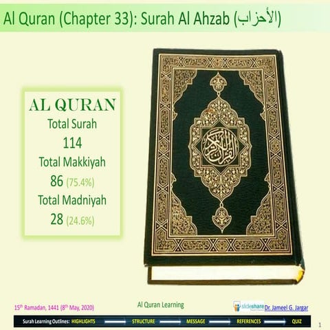 Al Quran (Chapter 33): Surah Al Ahzab [The Confederates] | PDF